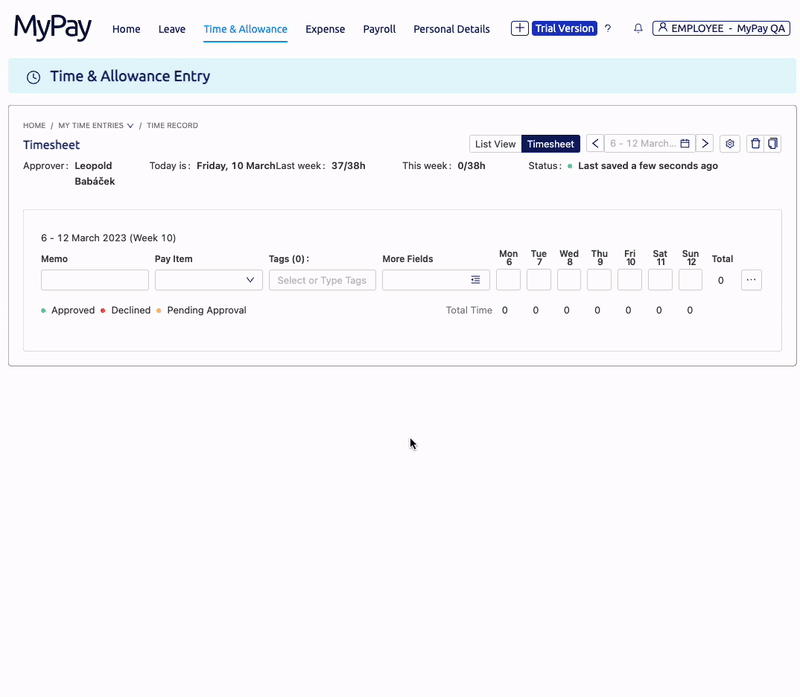 Timesheet – Zone Employee Portal Knowledge Base